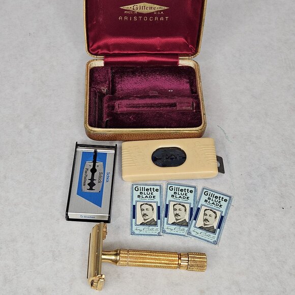 gillette | Accessories | Vintage Gillette Aristocrat Plated Safety ...